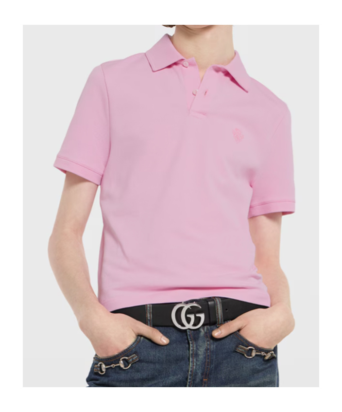 GUCCI Cotton piquet polo shirt with embroidery